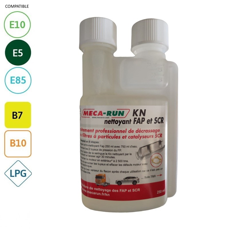 MECARUN - KN Nettoyant FAP (Filtre à Particules) - 250ml + seringue d'injection